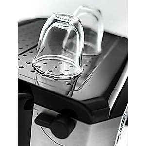 DeLonghi BCO430 Combination Pump Espresso and 10-Cup Drip Coffee Machine with Frothing Wand, Silver and Black