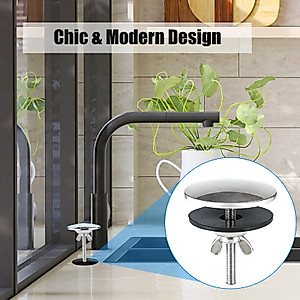 Kitchen Sink Hole Cover - Stainless Steel Faucet Hole Cover - Bathroom Sink Hole Plug - Modern Design to Match Your Aesthetic - Durable Covers Work with Most Kitchen and Bathroom Sink Holes