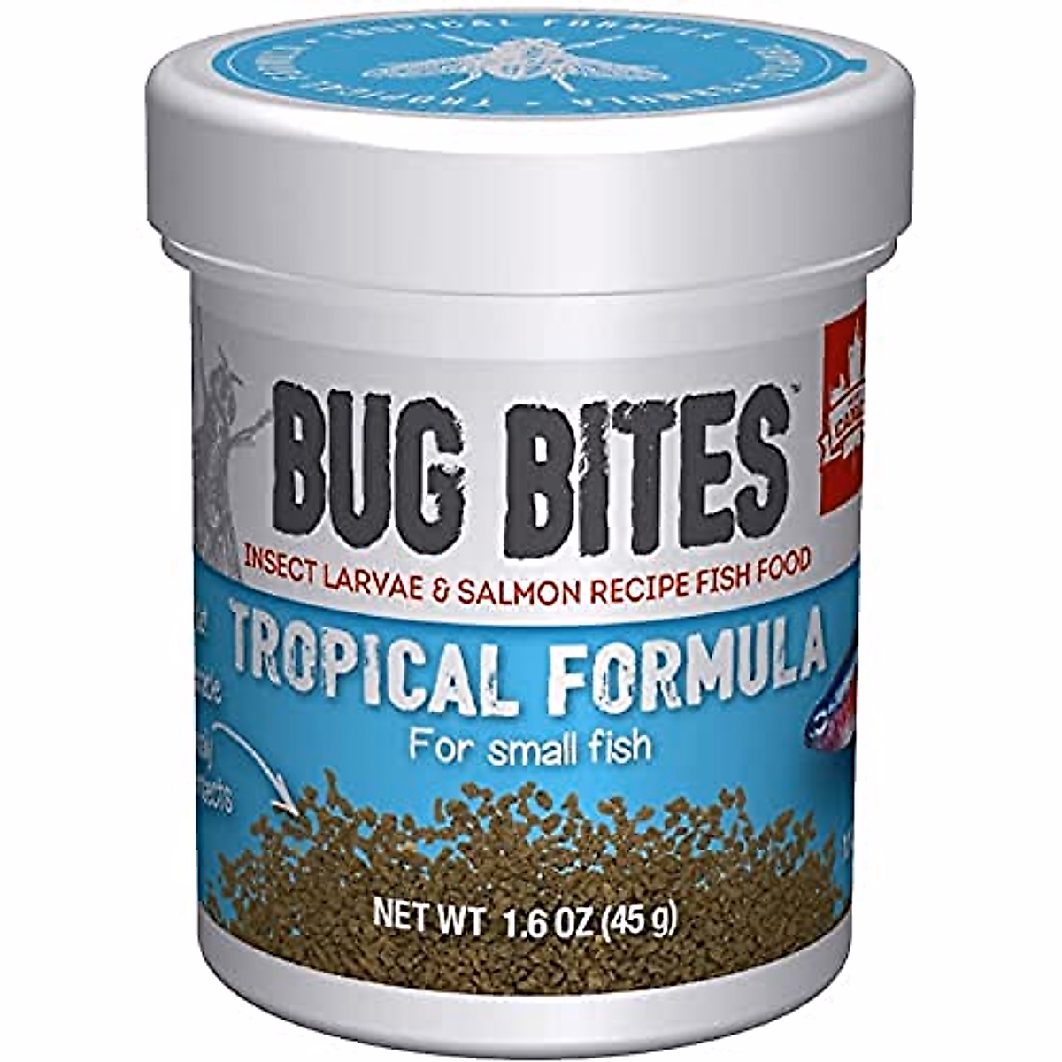 Fluval Bug Bites Tropical Fish Food, Small Granules for Small to Medium Sized Fish, 1.6 oz., A6577