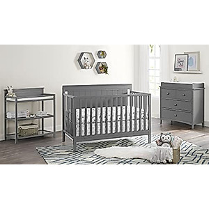 Oxford Baby Lazio 4-in-1 Convertible Crib, Dove Gray, GreenGuard Gold Certified