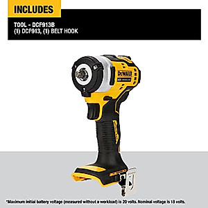 DEWALT DCF913B 20V MAX* 3/8 in. Cordless Impact Wrench with Hog Ring Anvil (Tool Only)