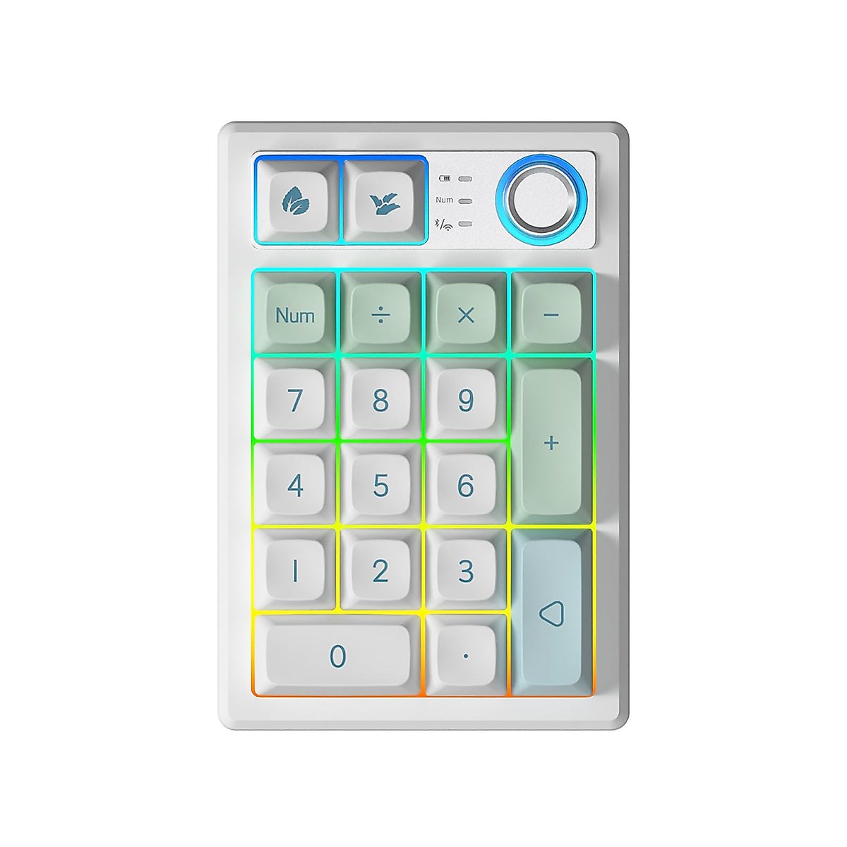 TISHLED Gasket Creamy Mechanical Numpad Programmable Macro Keypad Wireless 2.4G/Bluetooth 5.0/Wired USB-C RGB Backlit Hot Swappable Number Pad Rechargeable Numeric Keyboard Metal Knob for Win/Mac