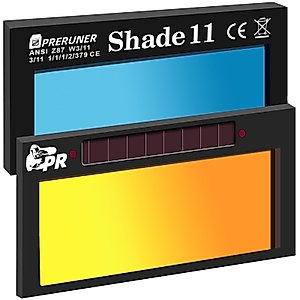 Gold Shade 11 2x4 1/4 Auto Darkening Welding Lens, Cool Blue Puddle Technology 2x4 Welding Lens, Welding Lens Auto Darkening Replacement for a Sugar Scoop Welding Hood or Pancake Welding Hood