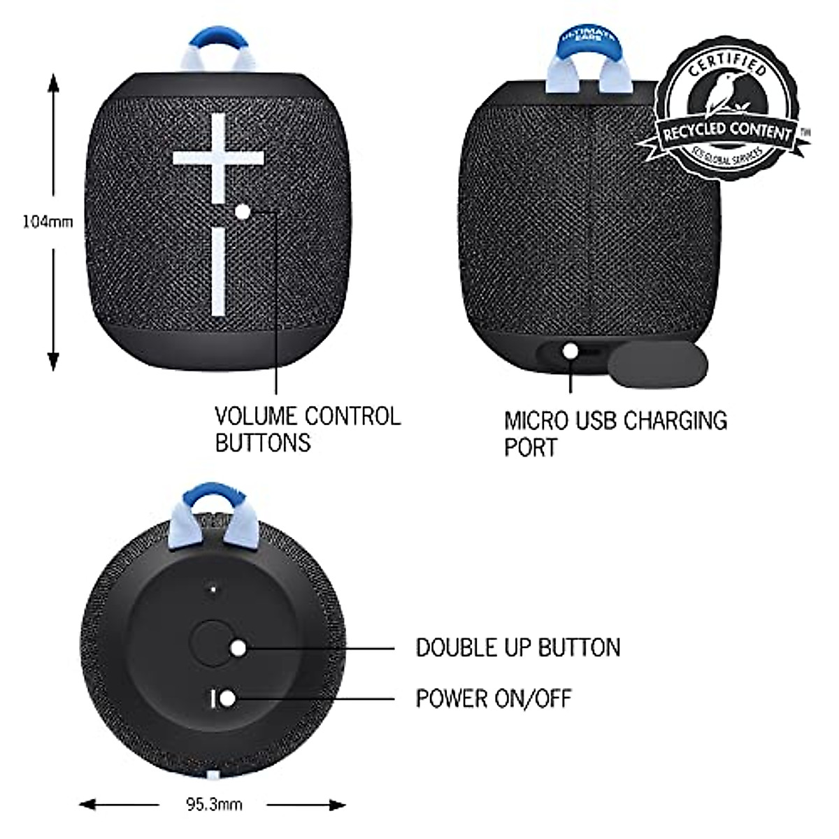 Ultimate Ears WONDERBOOM 3 Wireless Portable Waterproof Bluetooth Speaker with Bigger, Bassy-er 360 Degree Sound, Outdoor Boost Equalizer with Signature Series Shockproof Water Resistant Case