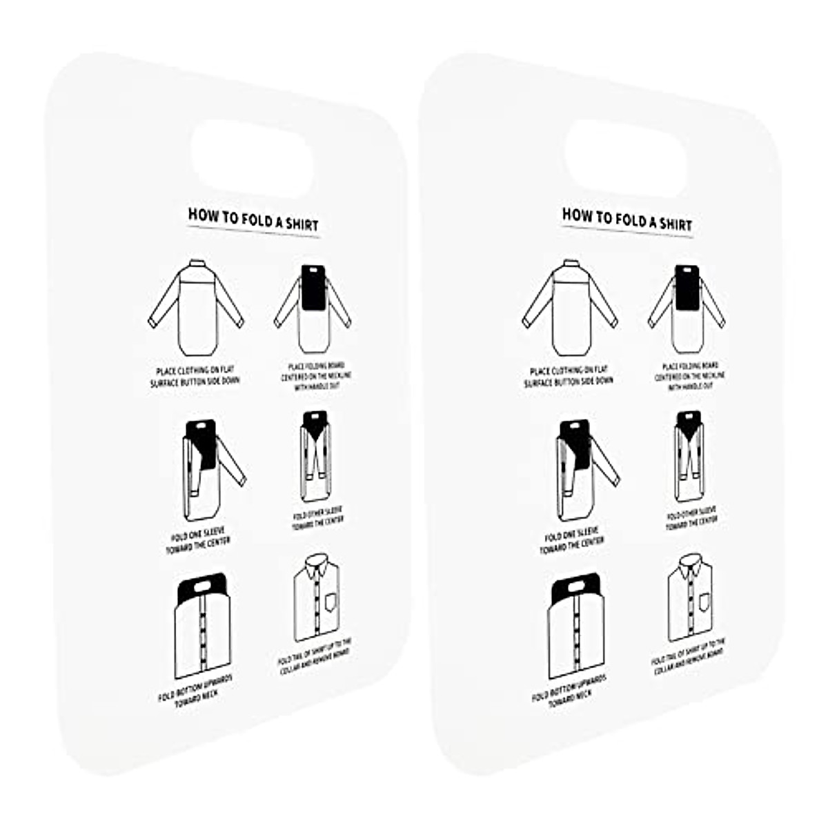 VICASKY Laundry Folder 2Pcs Shirt Folding Board Cardboard Clothes Folder PP Simple Laundry Folding Helper Tool Board T Shirts Dress Shirts（White） Laundry Organization
