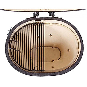 Primo Ceramic Charcoal Smoker Grill On Cart With Side Tables - Oval Xl