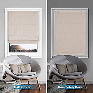 Matinss Cordless Roman Shades,23" x 64"Beige,Premium Blackout Roman Shades, Detachable,Energy Efficient, Heat Resistance Polyester Material, for Bedroom, Living Room