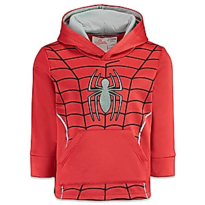 Marvel Spiderman Toddler Boys Athletic Fleece Pullover Hoodie Pockets 4T