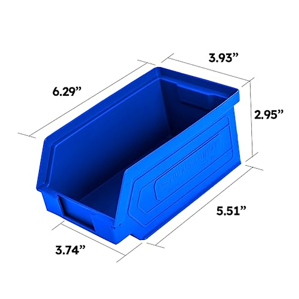 50 Pack Small Storage Bin, Wall Mount Storage, Hanging and Stacking Bin, Freestanding | 7” x 4” x 3” Plastic Container | Blue | Zeus 1PLZ02 | StorageCompat