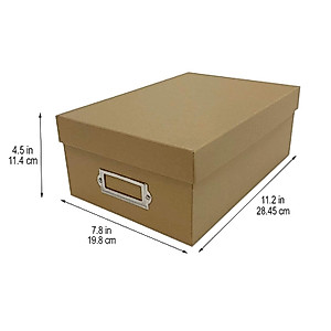 Kraft Memory Box by Simply Tidy - Store and Organize Photos, Keepsakes, DVD and CDs, Acid Free - Bulk 12 Pack