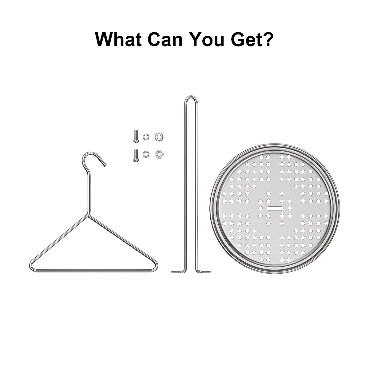 Turkey Chicken Poultry Deep Frying Rack and Handle lifter Hook-Turkey Frying Stand Kits for Deep Fry Pot Grill,Turkey Fryer Grill Stainless Steel Accessories with Drip Pan