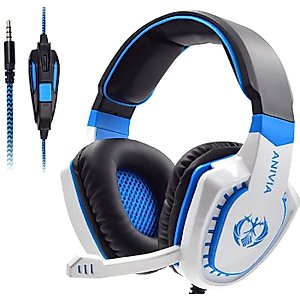 Anivia Over Ear Headphones Wired with Microphone - Stereo Surround Sound Headsets Gaming Headset with HD Mic, Bass, Noise Isolating, Volume-Control for Multi-Platforms