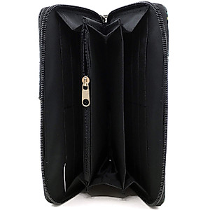 Zelris Turquoise Concho Western Floral Women Wrist Handle Bifold Zipper Wallet (Red)