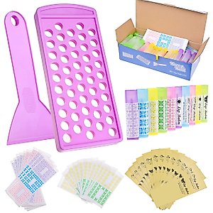 Kare & Kind Lip Balm Filling Tray and Spatula Set - Fast and Easy to Use - Just Pour & Spread - Instantly Fills 50 Lip Balm Containers (sold separately) (Lip Balm Crafting Kit (Purple))