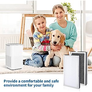 15 Replacement Filters Compatible with Air Puri-fier 15 Series, H13 True HEPA and Activated Carbon Filters, 3 in 1 Pre-Filters, 2 Pack, By KeeTidy