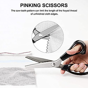 SEBIDER Sewing Pinking Shears Fabric Scissors Set Tailor Scissors Kit Dressmaker Zig Zag Shears Embroidery Scissors Thread Snips Measuring Tape, for Quilting Needlework Handicraft Scissors(5PCS)