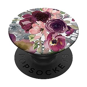 Lilac Purple Flowers Watercolor Floral PopSockets Standard PopGrip