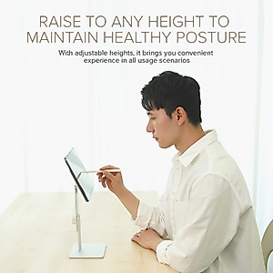 POUT E11 MAX iPad Pro Stand - Adjustable Tablet Holder Magnetic Cradle Mount Dock for Apple iPad Pro (MAX 12.9" iPad)