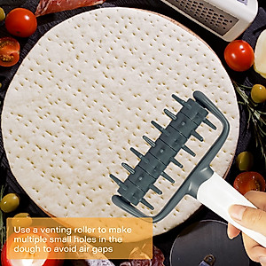 MIPAHI 2 Pieces Pizza Dough Roller, 4.65x7.09x1.97inch Dough Bubbling Killer, Time-saving Pizza Dough, Roller Tool For Pizza, Puff Pastry, Bread