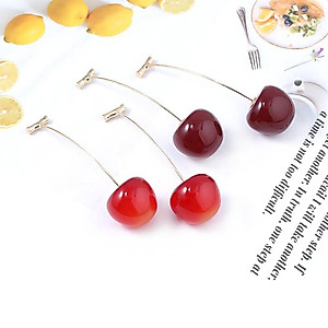 Cherry Earrings Dangle - JJBA JoJo Kakyoin Cute Anime Cosplay Jewelry - Sweet Fruit Earring Gift for Women
