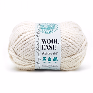 Lion Brand Yarn Wool-Ease Thick & Quick Yarn, Soft and Bulky Yarn for Knitting, Crocheting, and Crafting, 1 Skein, Starlight