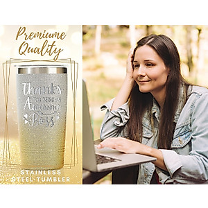 Onebttl Boss Gifts for Women, Thanks for Being An Awesome Boss, Appreciation Thank You Gifts for Boss Lady, Managers, Supervisors, Team Leaders, Wine Tumbler 20Oz, Glitter Gold & Silver