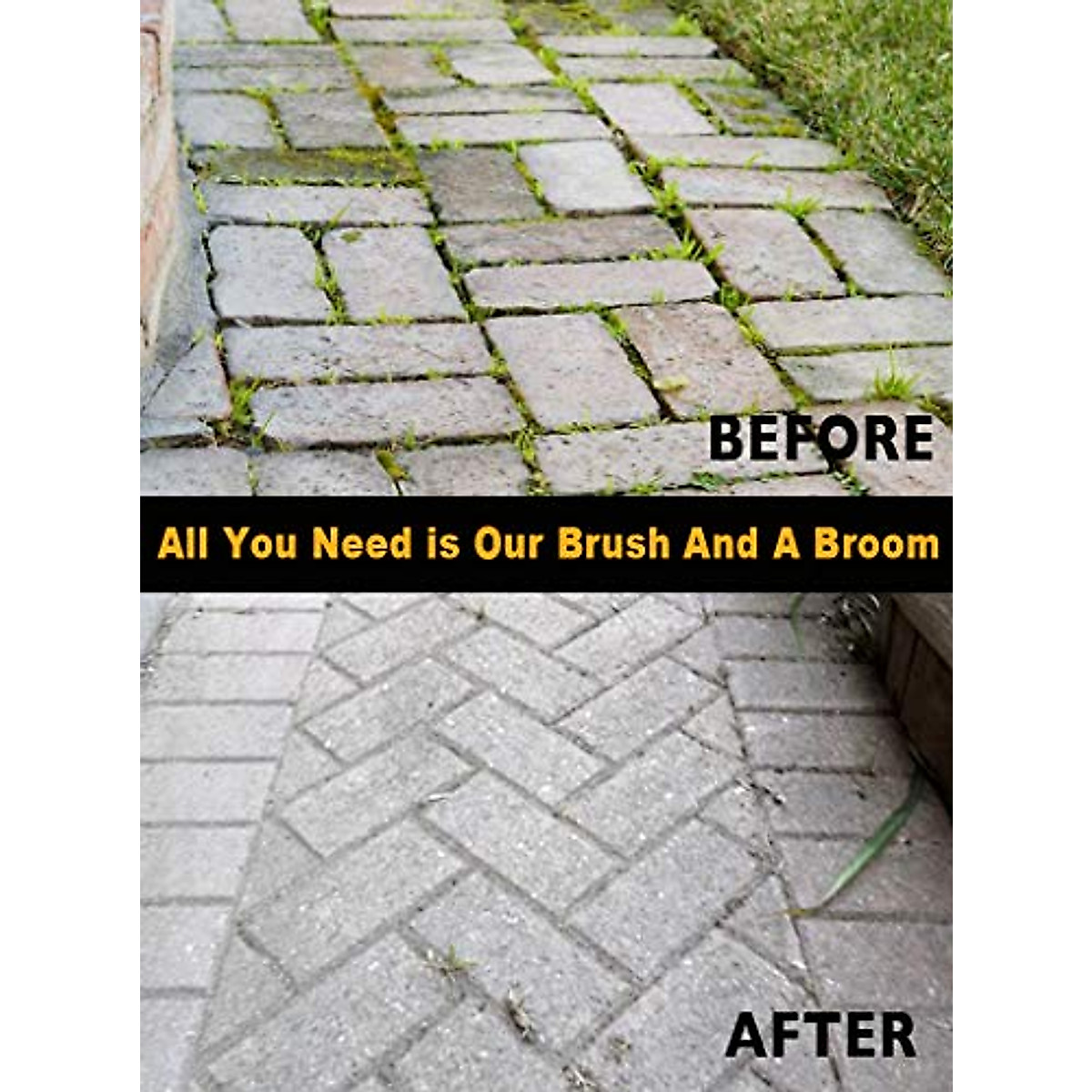 Moss Removal Deck Crevice Tool- Grout Brush Cleaner Wire Brush with Scraper, Decking Cleaner Remover for Cracks. Paver Cleaning for Bricks, Flagstone, Concrete, Pavements,Hoe