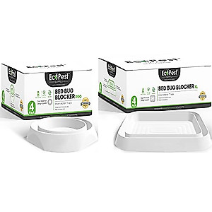 Bed Bug Interceptors - Combo Pack (White) | Bed Bug Blocker (Pro) and Bed Bug Blocker (XL) Interceptor Traps - Packs of 4 | Monitor, Detector, and Trap for Bed Bugs