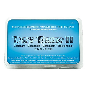 Dry-Brik II Desiccant Blocks - 6 Blocks (2 Packs of 3 Blocks)| Replacement Moisture Absorbing Block for the Global II and Zephyr by Dry & Store | Hearing Device Dehumidifiers (Limited Edition)