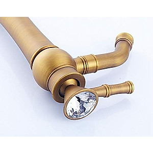 TECKI Kitchen Taps Basin Faucet Brass Bathroom Balcony Vintage Style Single Handle Hot & Cold Water Sink Faucet Bath Accessories