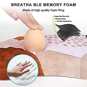 iCasso Mouse Pad with Wrist Rest, Ergonomic Mouse Pad,13x8 inch Pain Relief Keyboard Wrist Rest, Comfortable Memory Foam Mousepad with Non-Slip PU Base Mouse Pads for Desk Computer Home Office