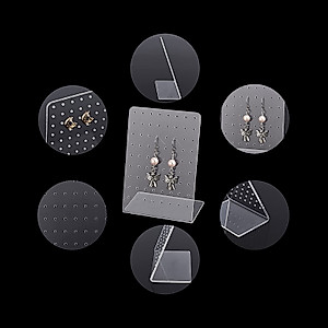 PH PandaHall 4 Pack 72 Holes Acrylic Earring Holder Organizer Ear Studs Jewelry Storage Display Rack Showcase Earrings Display Stand Earring Storage for Selling Retail Marketing Personal 3x2x4.5inch