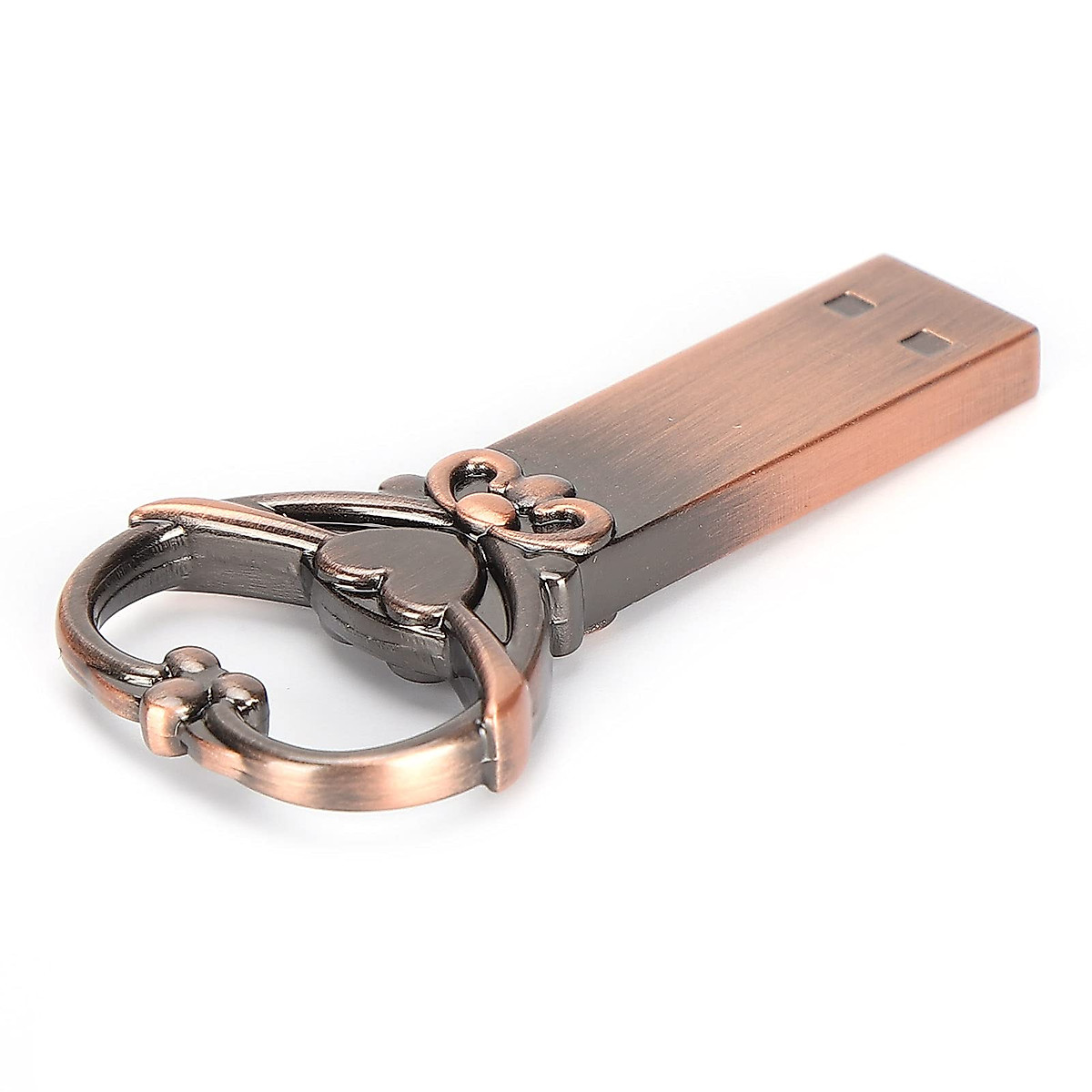 USB 2.0 Flash Drive, Waterproof Heart Shaped USB Memory Stick Pen Drive, Retro Novelty USB Storage Flah Drive Thumb Drive, Gift for Kids, Friends, Teachers(128GB)