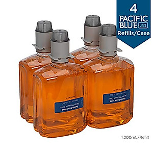 Georgia-Pacific Pacific Blue Ultra Manual Gentle Foam Hand Soap Refills by GP PRO (Georgia-Pacific),Pacific Citrus,43715,1200 mL Per Bottle,4 Bottles Per Case