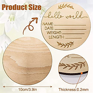 Wooden Baby Announcement Sign - Hello World Newborn Sign Baby Announcement Sign - Baby Birth Announcement Sign Hospital Sign Baby Name Announcement Sign for Photo Prop Baby Shower Nursery Gift