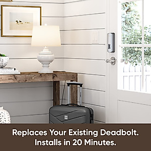 Wyze Bluetooth Fingerprint Deadbolt Lock with Keypad, IPX5 Weatherproof, Schedules, Auto-Lock - Satin Nickel