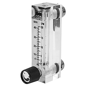 Gas Flowmeter, LZM-6T 2-20LPM/4-40SCFH Pipe Gas Flow Meter with Adjustable Control Valve, Female 1/4" BSPT Thread Interface Panel Mount Type Flowmeter for Oxygen Air Gas