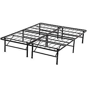 Queen Bed Frame Metal Platform Bed Frame Queen Size 14 Inch Mattress Foundation Box Spring Replacement Heavy Duty Steel Slat Noise-Free Easy Assembly,Black