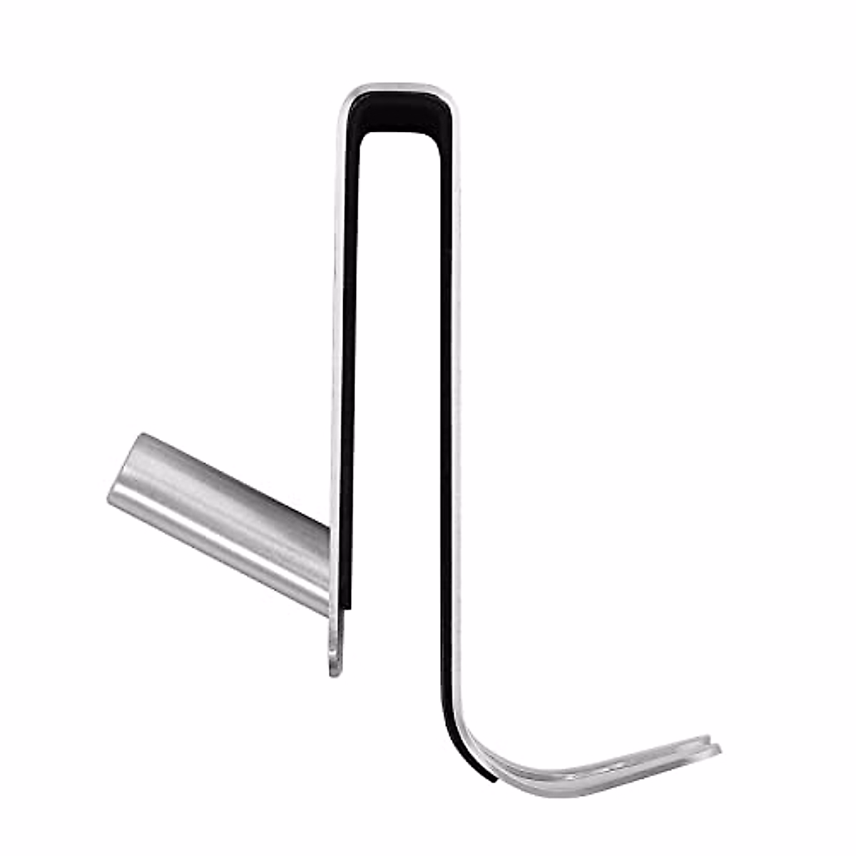 JiGiU Over Shower Glass Door Hook, 4 Pack Over Door Hooks for Shower Door Silver 304 Stainless Steel Rack Hooks Brushed Nickel Over The Door Hanging Shower Squeegee Hook No Drill for Bathroom