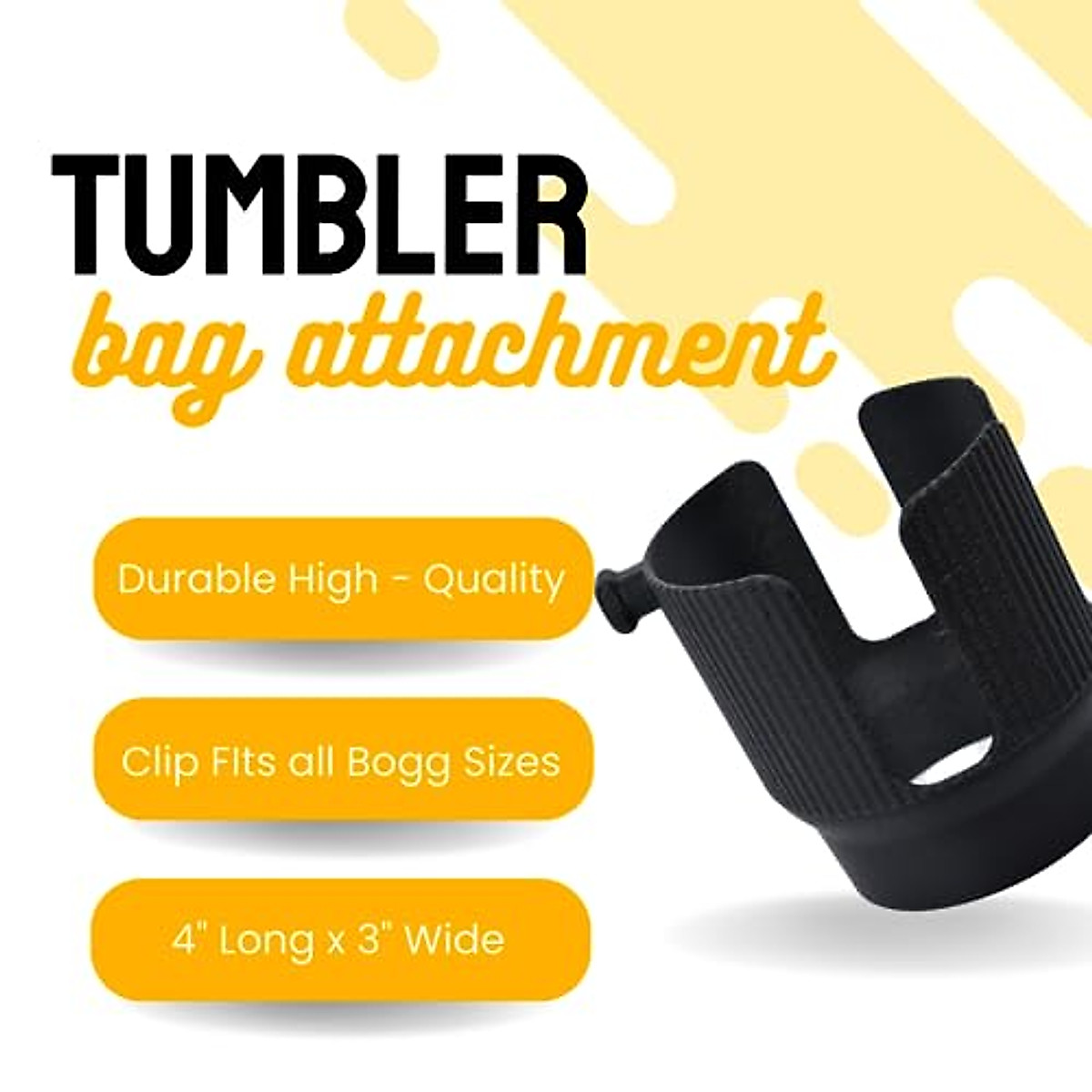 BAGLETS - Drink Holder for Stanley Cups & Beach Tote Bags | Conveniently Carry Drinks with Rubber Totes | Made in USA | Black