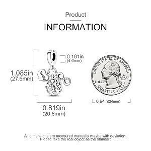 MULA 925 Sterling Silver Charms for Bracelets and Necklaces Butterfly Beads Dangle Pendants Jewelry Charms for Women