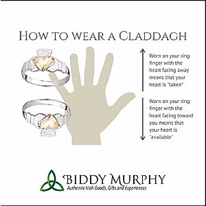 Claddagh Ring For Women Made In Ireland 925 Sterling Silver with Brilliant Green Cubic Zirconia Heart Woven Band Detail Made by Irish Artisan Jewelers, Size 6.5