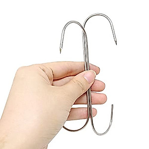 HONBAY 20PCS Stainless Steel Meat Hooks Butcher Hooks for Smoker Chicken Hunting Ribs Fish Beef Poultry Hanging Drying Grill Hook Tool (3mm, 5.5'')