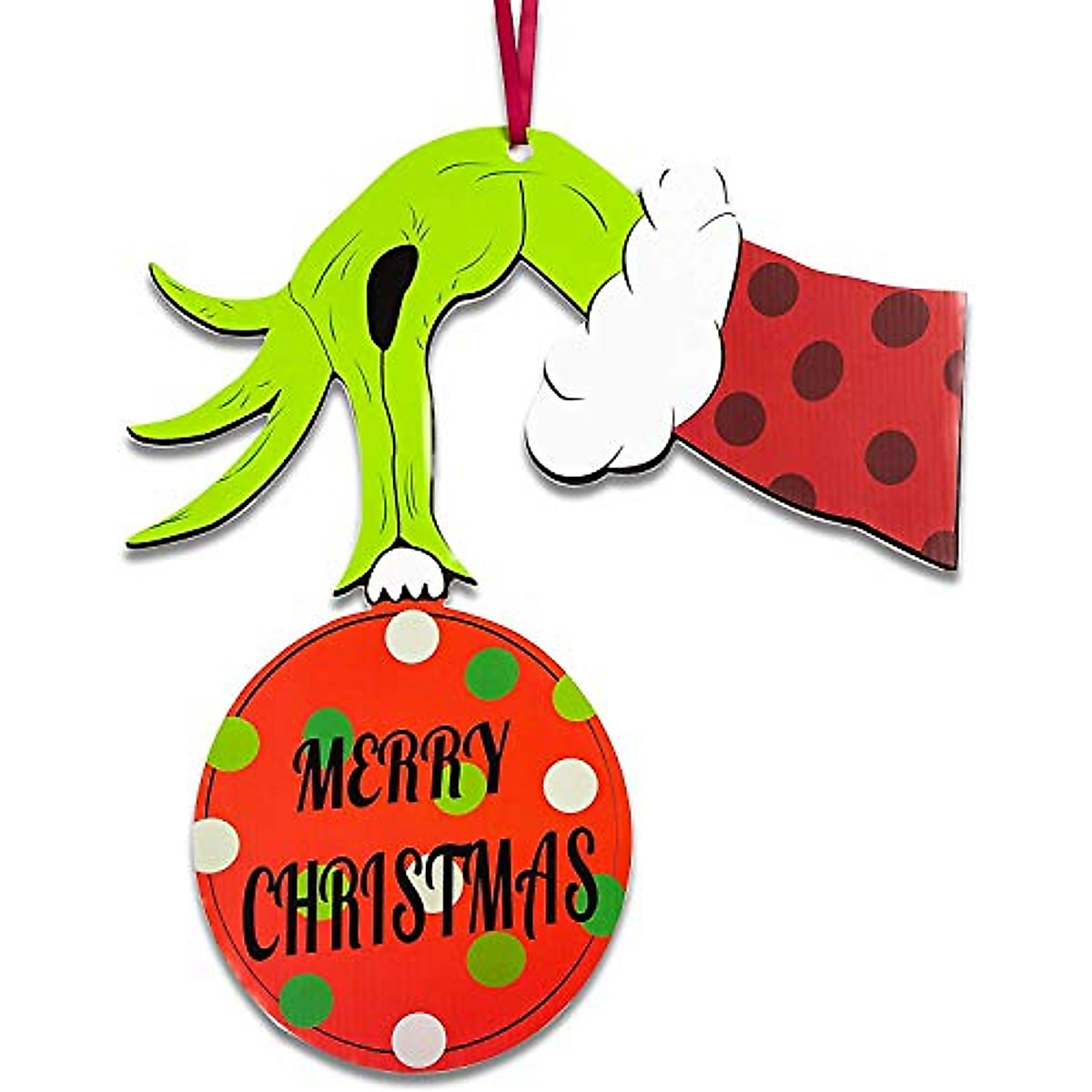 Thickened Christmas Front Door Decorations, 16.6'' x 13.6'' Wooden Hanging Sign for Xmas Themed Party Birthday Event New Year Party Decorations
