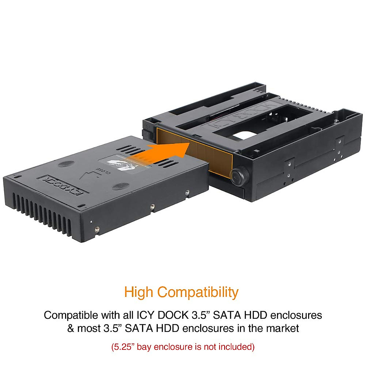 ICY DOCK 2.5 inch to 3.5 inch SATA HDD & SSD Mounting Kit for Internal 3.5" Drive Bay with Removable Cover | EZConvert Lite MB882SP-1S-2B