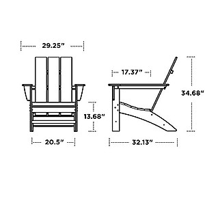 POLYWOOD AD420BL Modern Adirondack Chair, Black