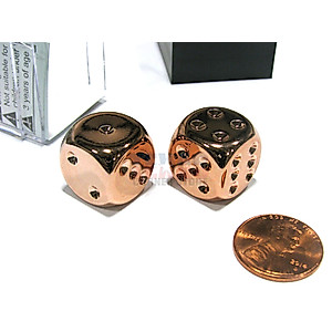 Copper Plated 16mm 6 Sided Dice 2 ea in Box