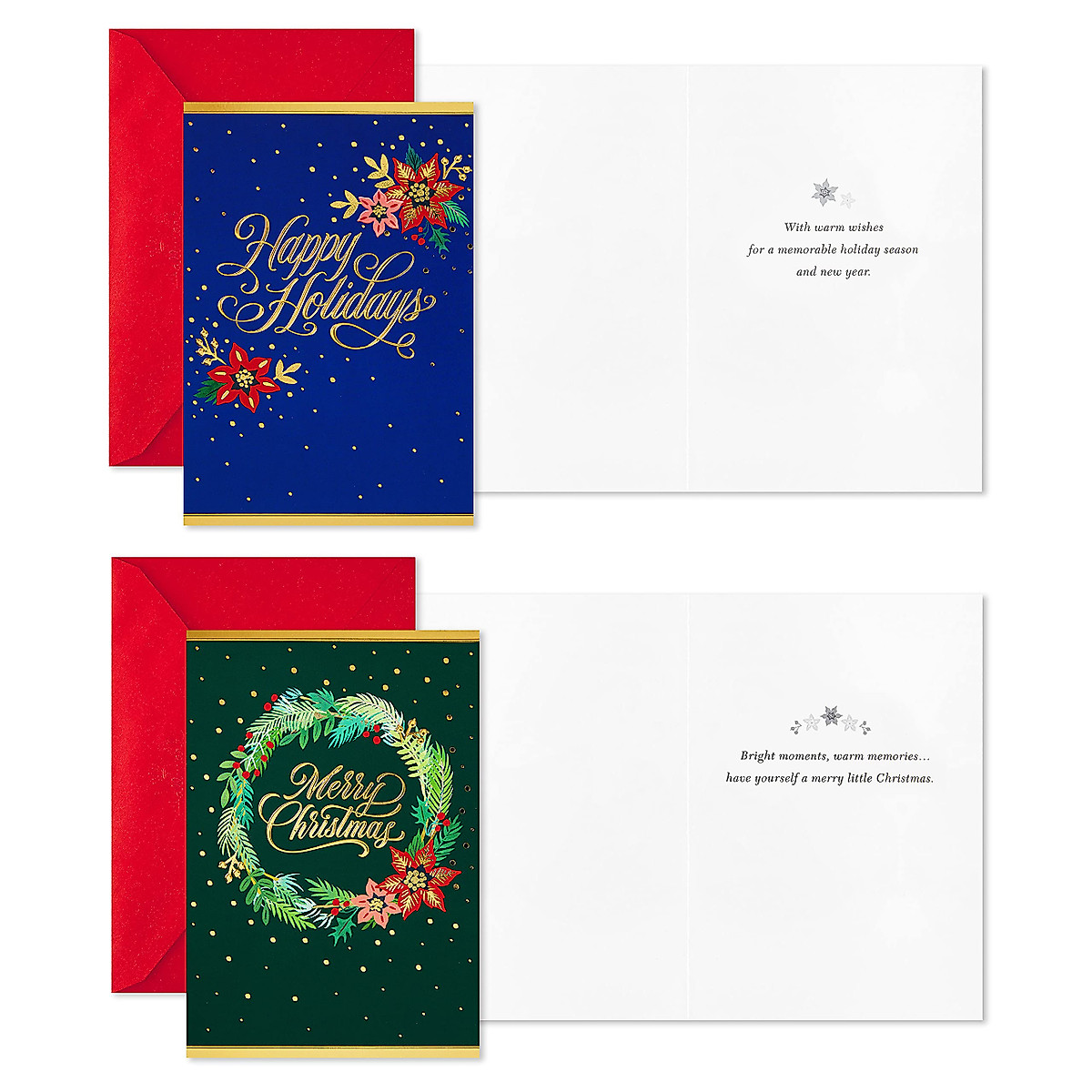 Hallmark Boxed Christmas Cards Assortment, Festive Foil (40 Cards and Envelopes)