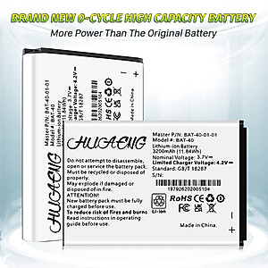HUAENG BAT-40 Battery, (Upgraded) 3200mAh High Capacity Replacement Battery for AT&T IFWA-40 IFWA40 Mobile Hotspot Rechargeable Lithium-ion Battery