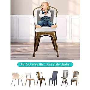 OTTOLIVES Toddler Booster Seat for Dining Table Thick Increasing Waterproof PU Washable Cushion with 2 Adjustable Straps Safety Buckle (Grey)